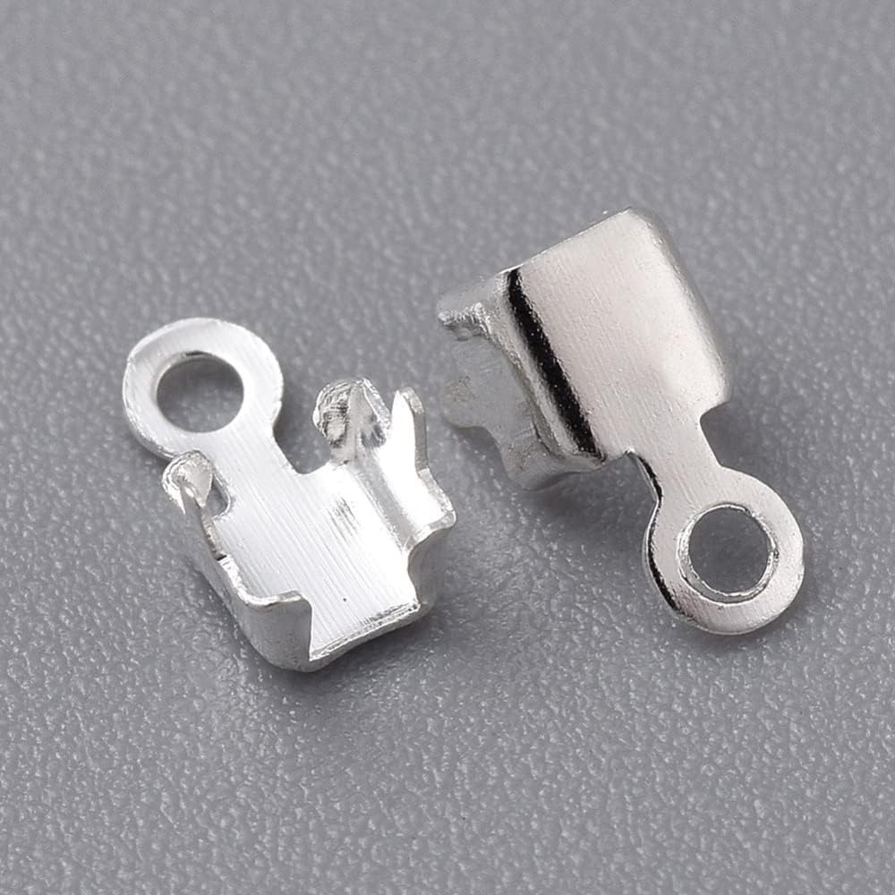 Amazon.com: Fashewelry 100pcs Brass Cup Chain Ends 4mm Inner Diameter ...