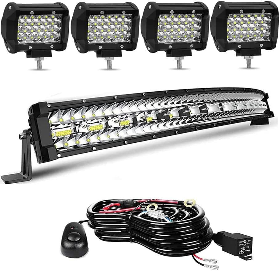 LED Light Bar-32 Inch Curved 585W Triple Row Offroad Driving LED Light ...