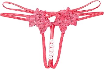 Amazon.com: Fashion Women Sexy Underwear Cutout Pearls Lace Butterfly G ...