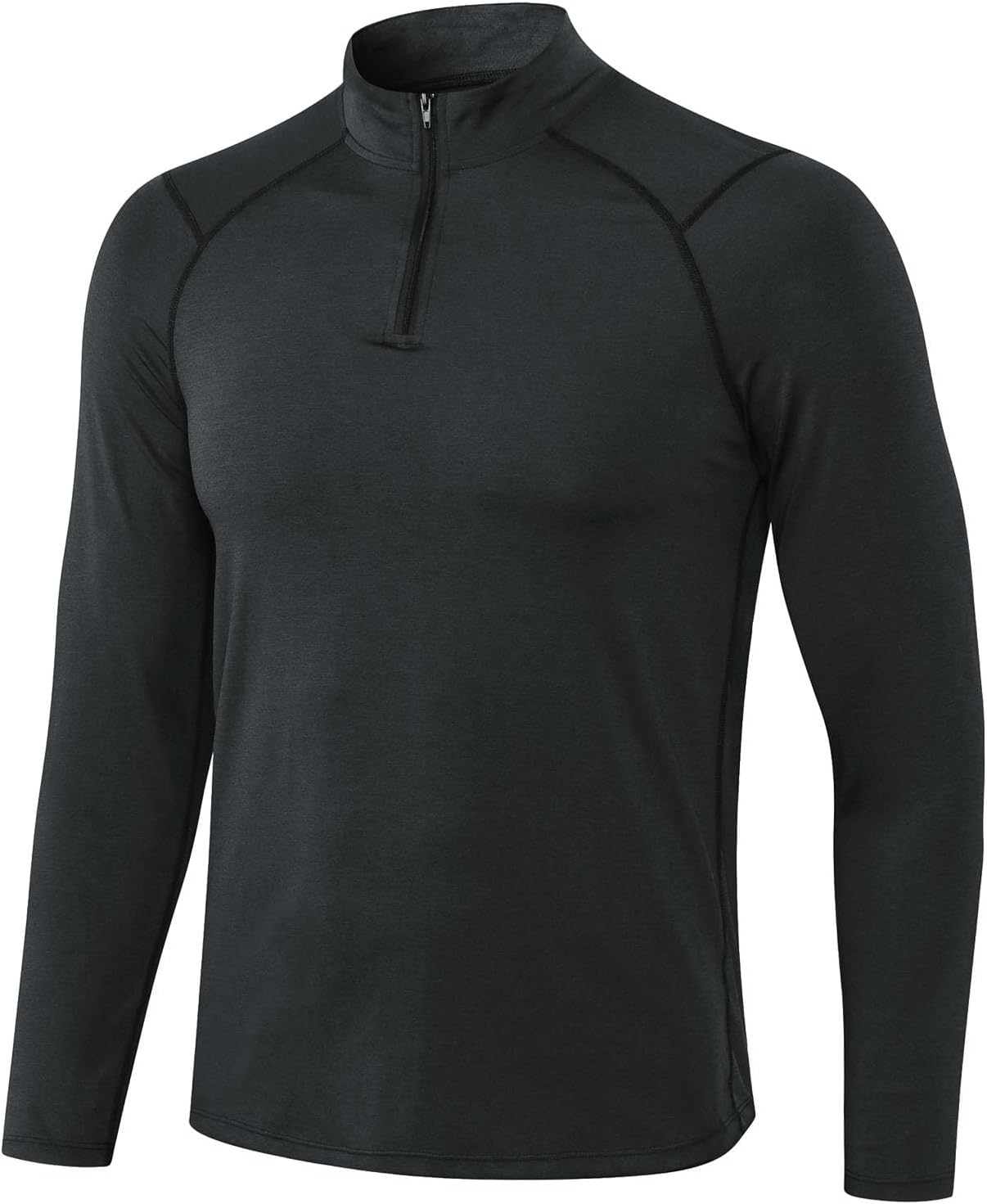 Amazon.com: 3/4 Zip Pullover Athletic Stretch Quick-Dry Running ...