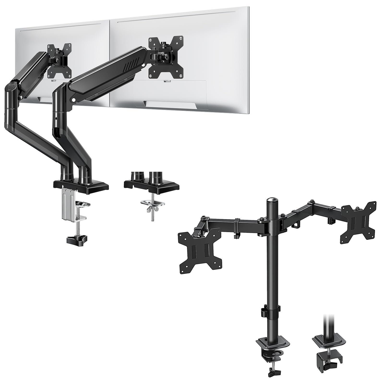 Amazon.com: MOUNTUP Dual Monitor Mount Stand Bundle Dual Monitor Desk ...