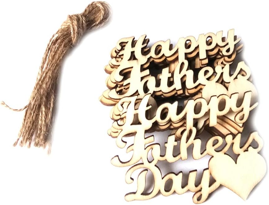 Amazon.com: 30 Pcs Little DAD Wood Crafts DIY Cutout Wooden Slices ...
