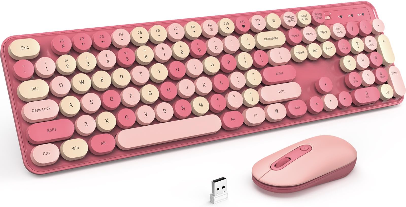 Amazon.com: SADES V2020 Pink Wireless Keyboard with Round Keycaps,2 ...