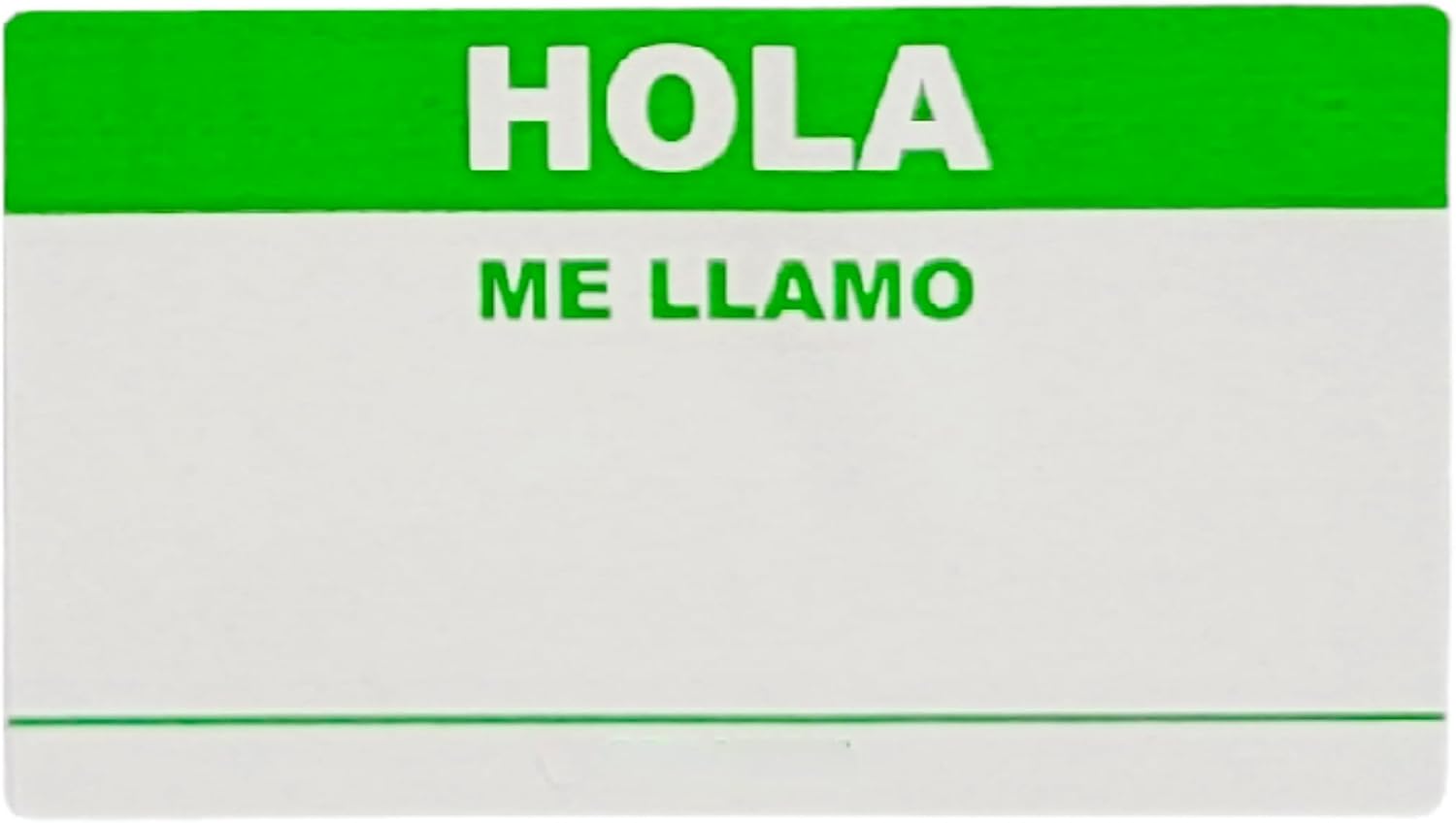 Amazon.com : Green Hola Me Llamo (Hello My Name is) - Spanish Name Tag ...