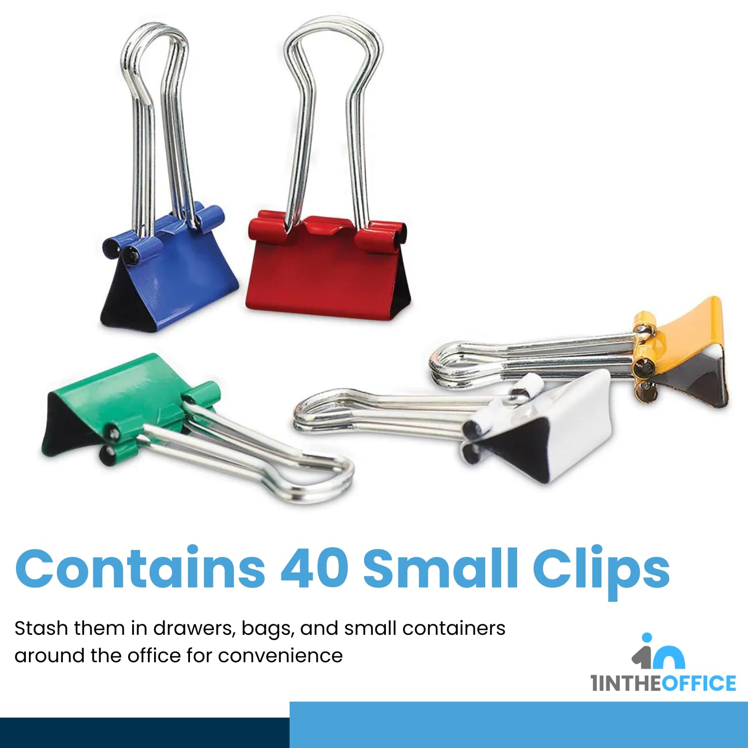 Snapklik.com : 1InTheOffice Small Binder Clips 3/4 Inch, Paper Clamps ...