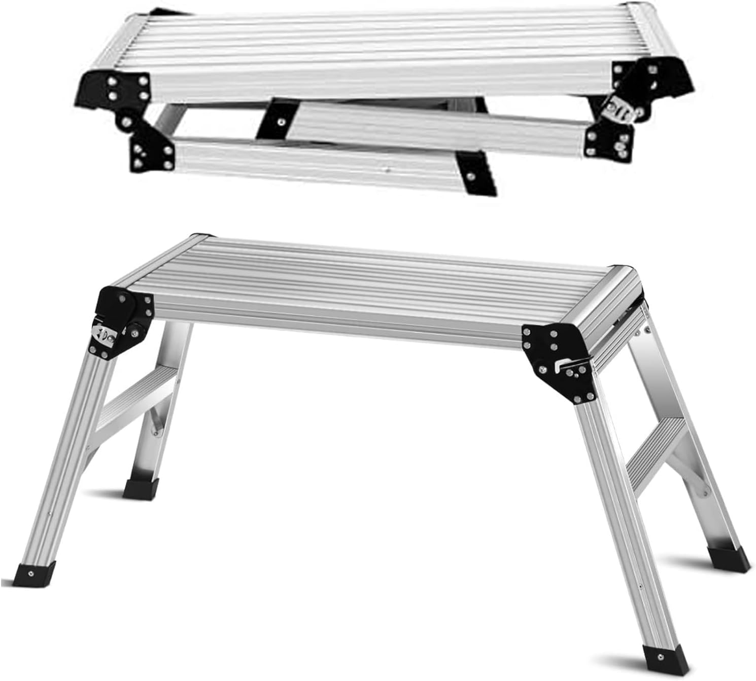 Step Up Platform Ladder Aluminium Robust and Sturdy 2 Step Folding Hop ...
