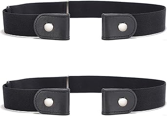 JOYAUS [2 Pack] No Buckle Belt Adjustable Elastic Buckle Free Belts for ...