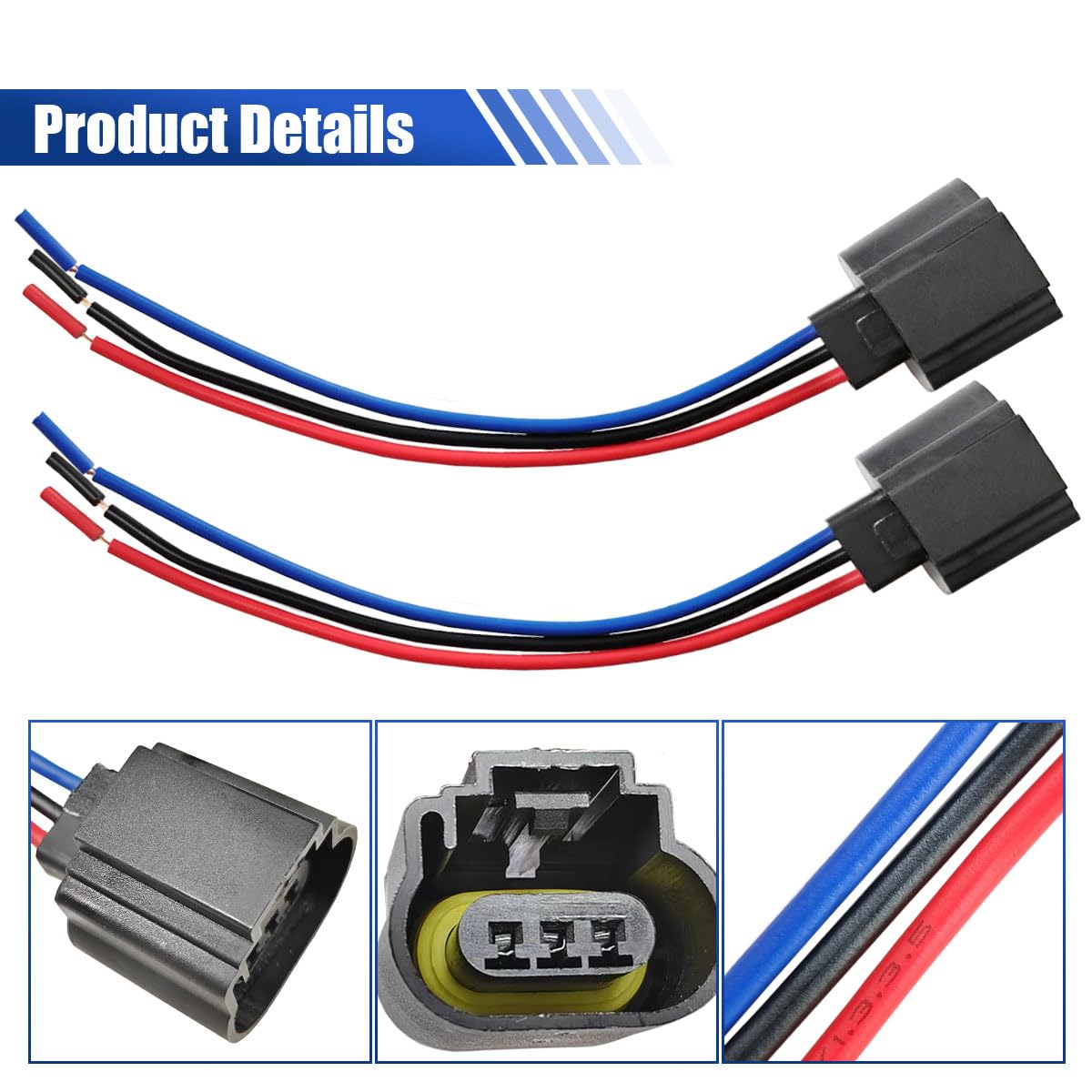 Snapklik.com : 2PCS 9008 H13 Car Headlight Connector, Female Socket Adapter