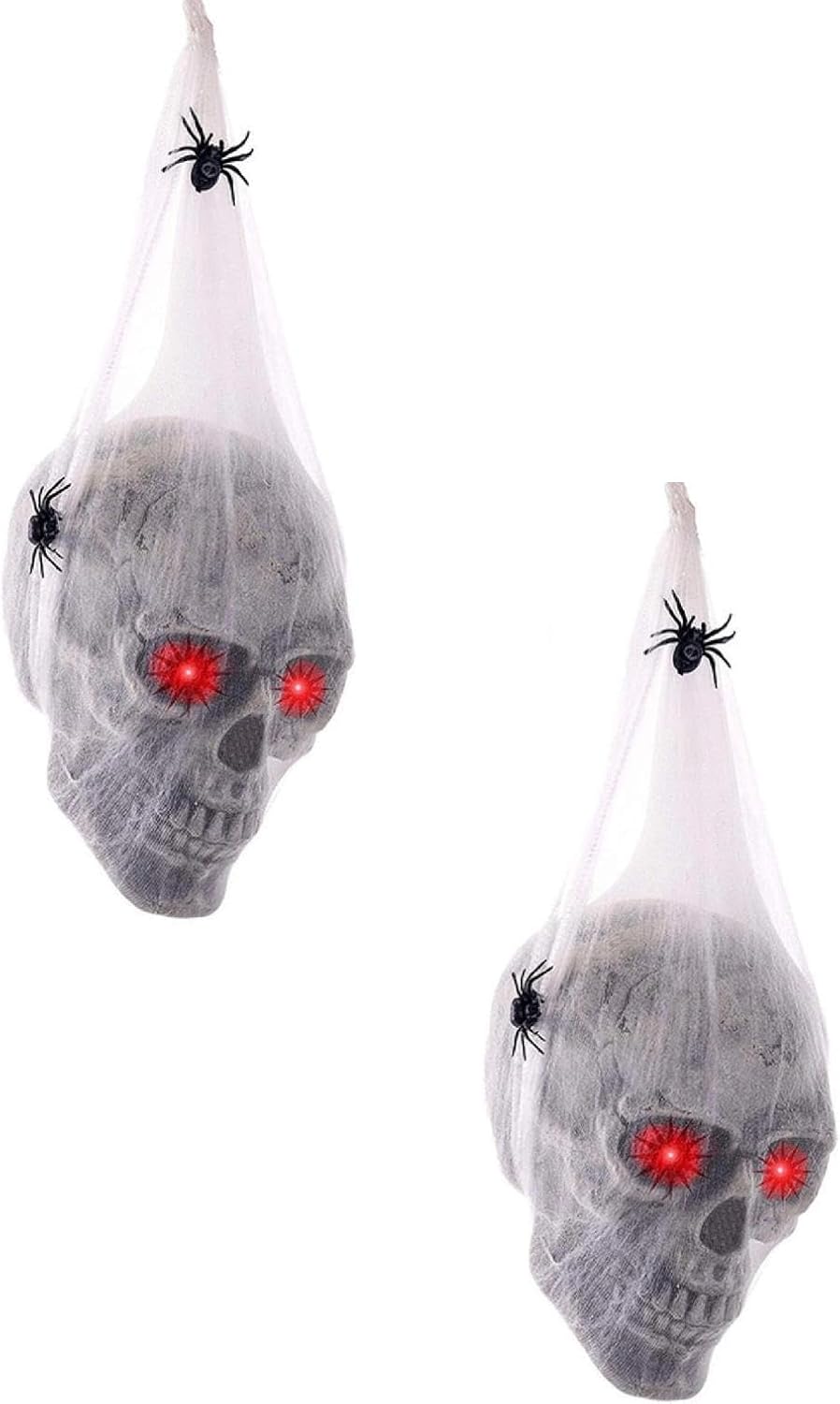 Amazon.com: Hanging Skulls Decor with LED Light Up Eyes, Halloween ...