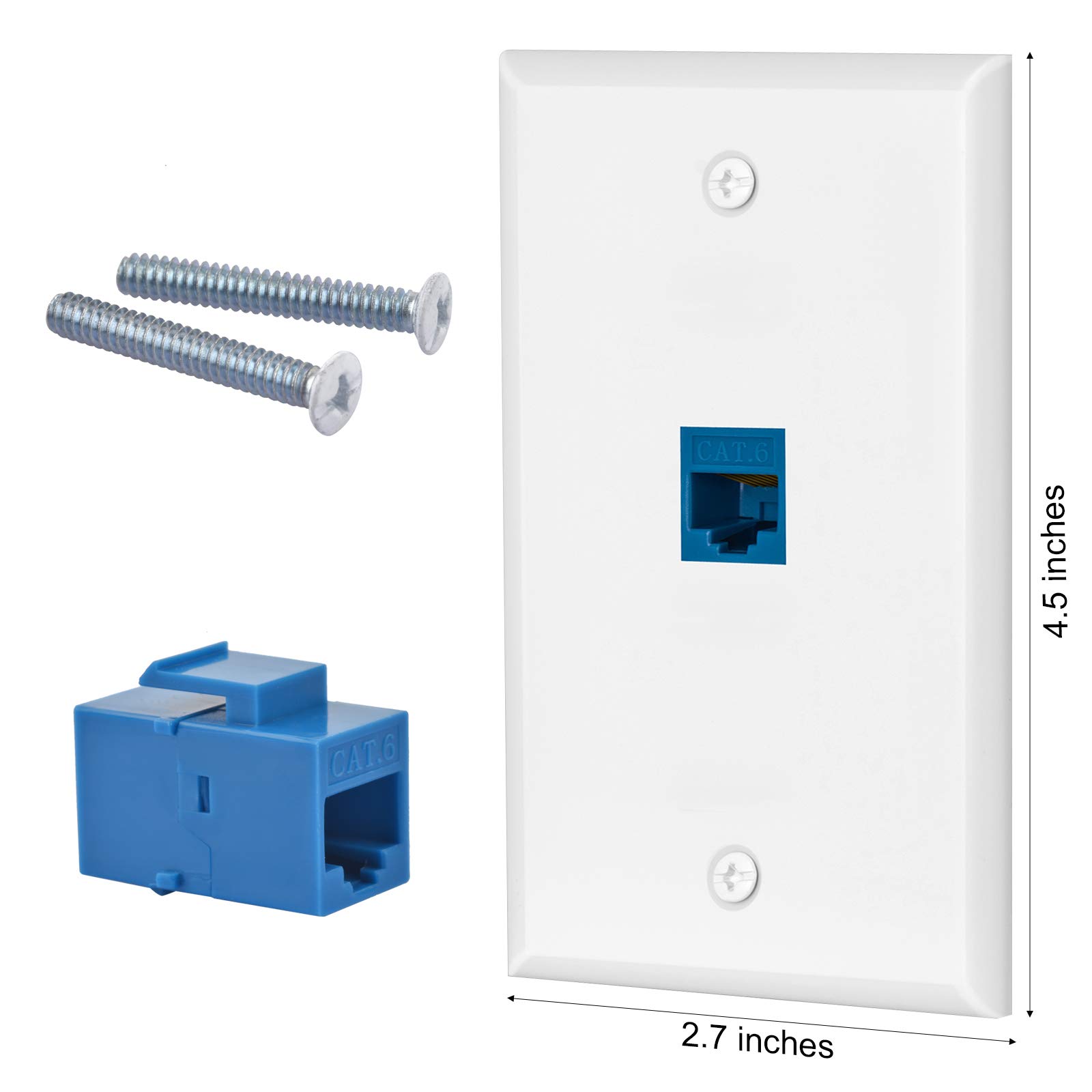 Snapklik.com : Ubrand 4 Packs Cat6 Ethernet Wall Plate Outlet 1 Port ...