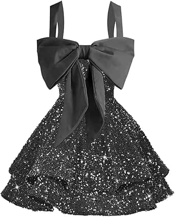 Amazon.com: WWOM Sparkly Tiered Sequin Flwer Girl Dress Spaghetti ...