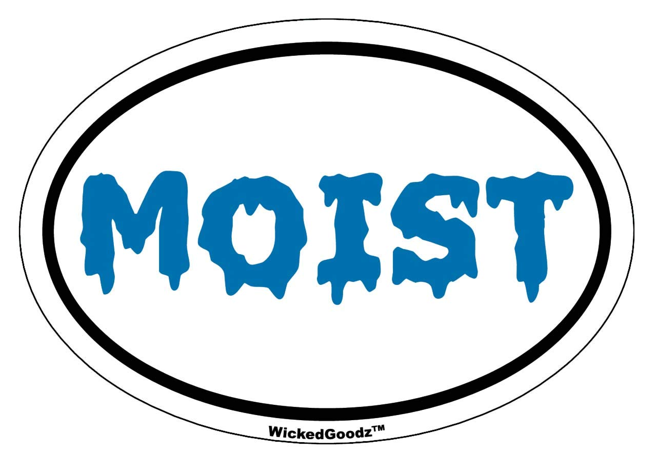 Amazon.com: Oval Blue Moist Vinyl Decal - Moist Sticker - Funny Gag ...
