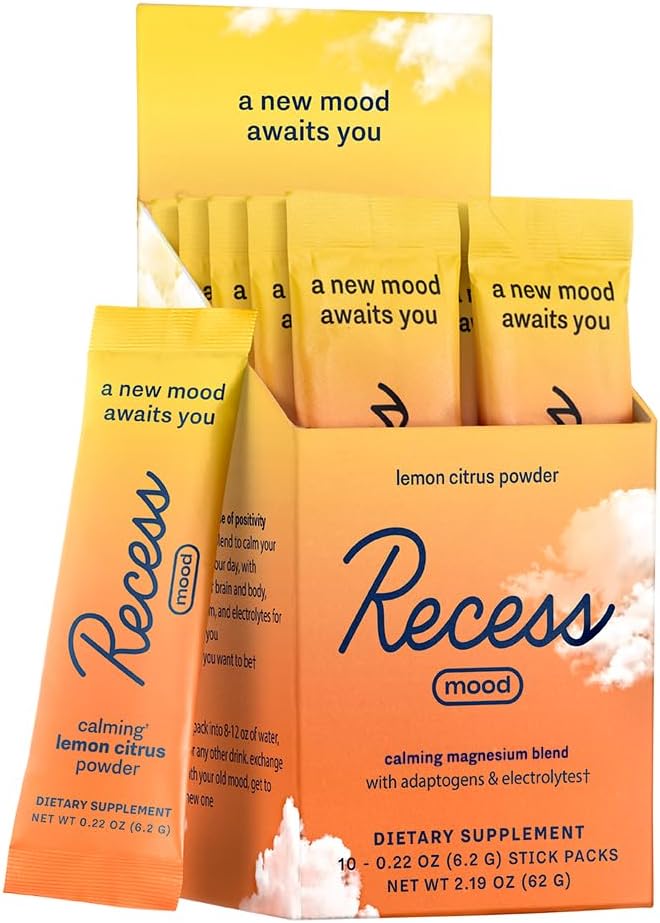 Amazon.com: Recess Mood Magnesium Supplement Drink Calming Beverage, 12 ...