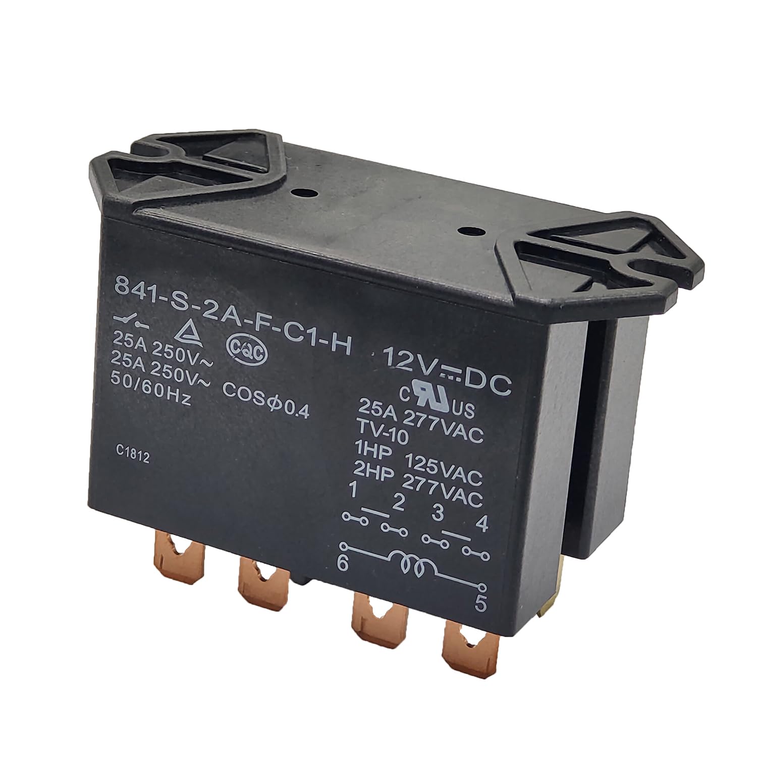 Snapklik.com : Relay 841-S-2A-F-C1-H 12VDC/ 277VAC 25A 6 Pins General ...