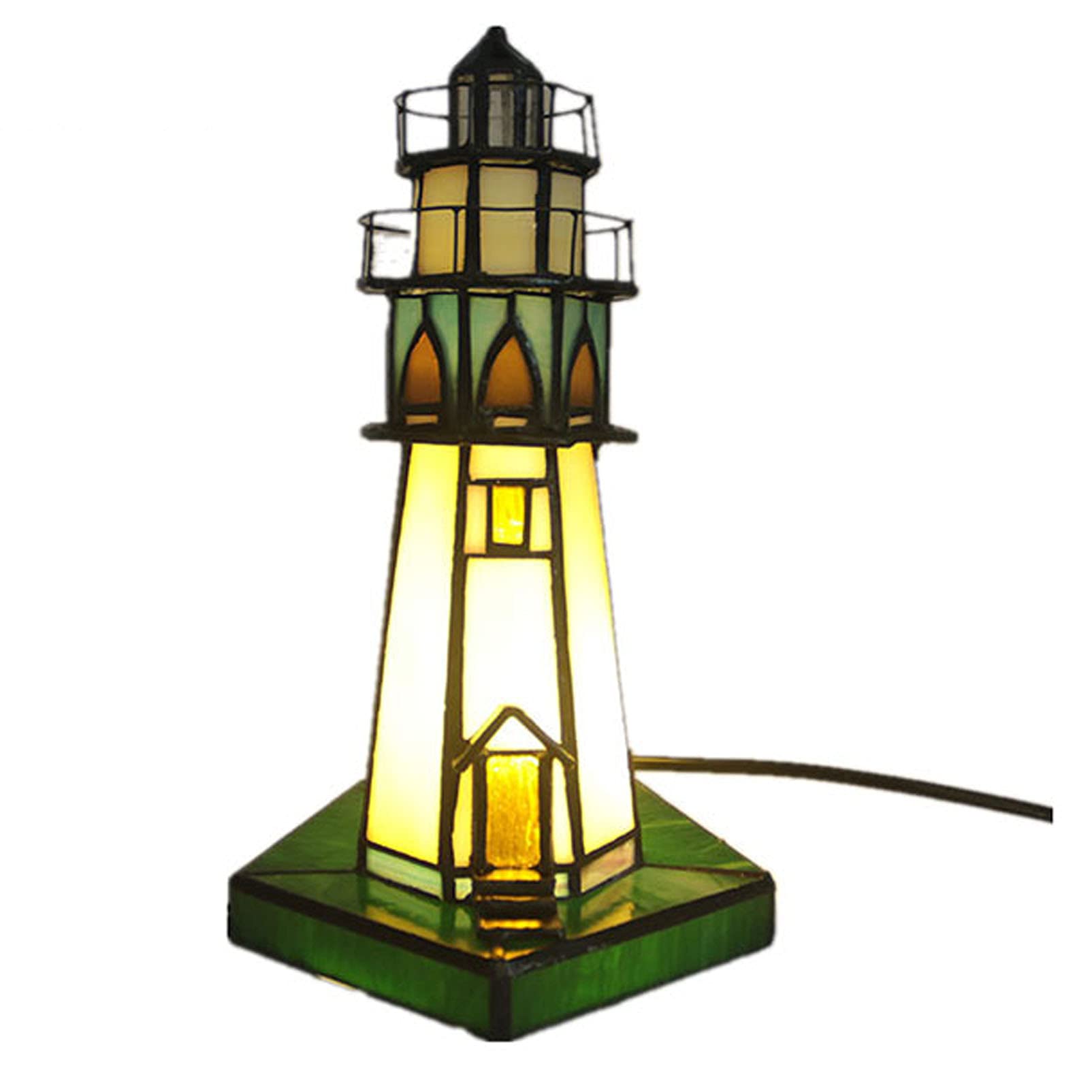 Stained Glass Lighthouse Table Lamp TIFFANY STYLE STAINED GLASS
