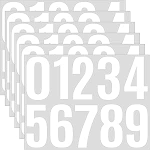 Amazon.com: 4 inch Large Vinyl Number Stickers,6 Sheets Mailbox Numbers ...