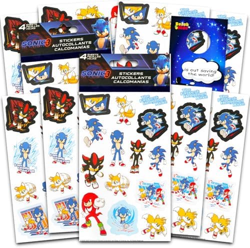 Amazon.com: Deluxe Sonic the Hedgehog Stickers Set - Bundle with 8 ...