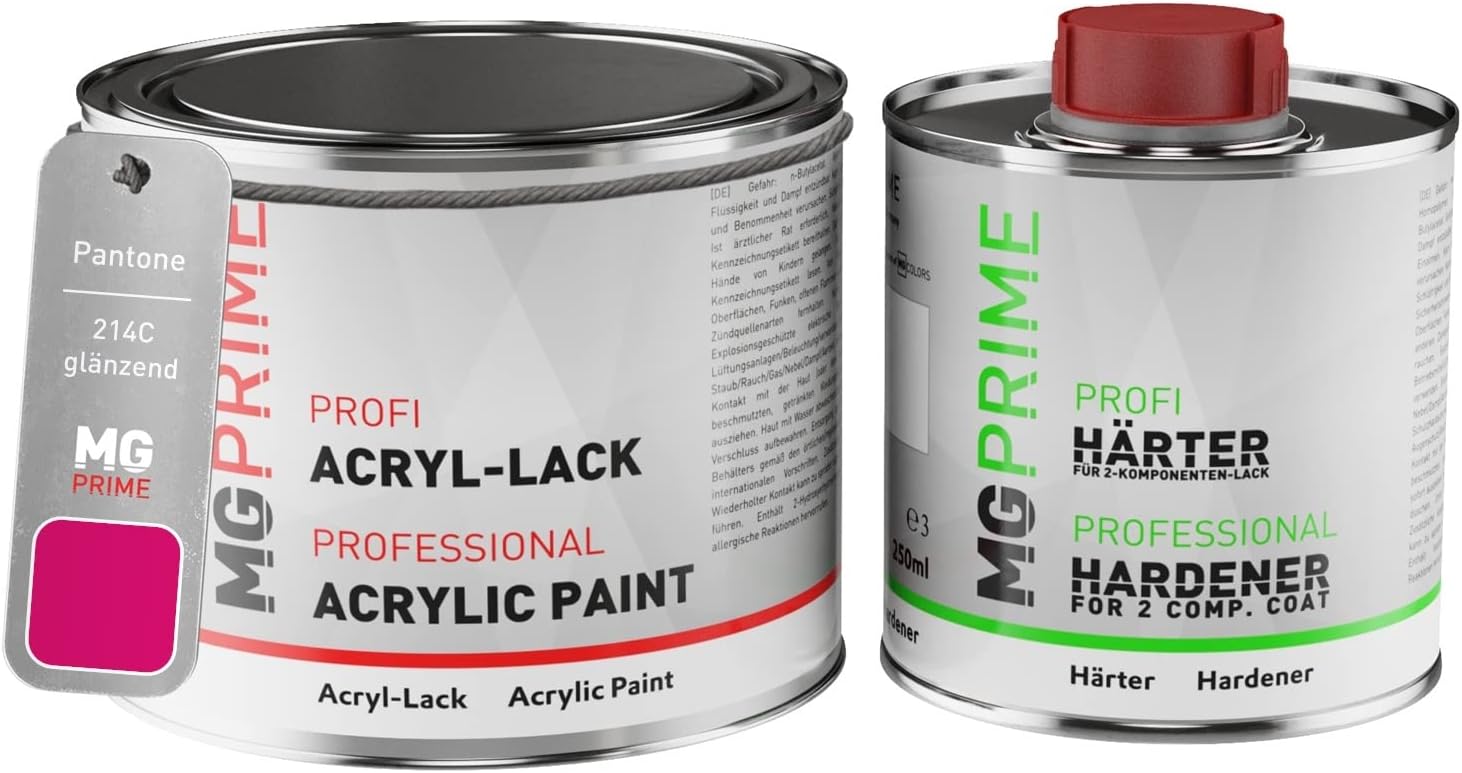 MG PRIME Pantone 214C Red Acrylic paint gloss 0.75 litres / 750 ml can ...