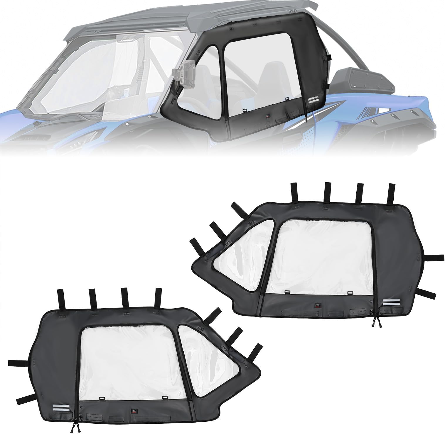 Amazon.com: KEMIMOTO UTV Upgraded Soft Upper Doors Compatible with 2023 ...