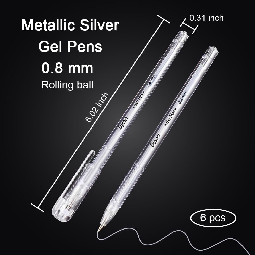 Snapklik.com : Metallic Silver Gel Pens, 0.8 Mm Fine Pens Gel Ink ...