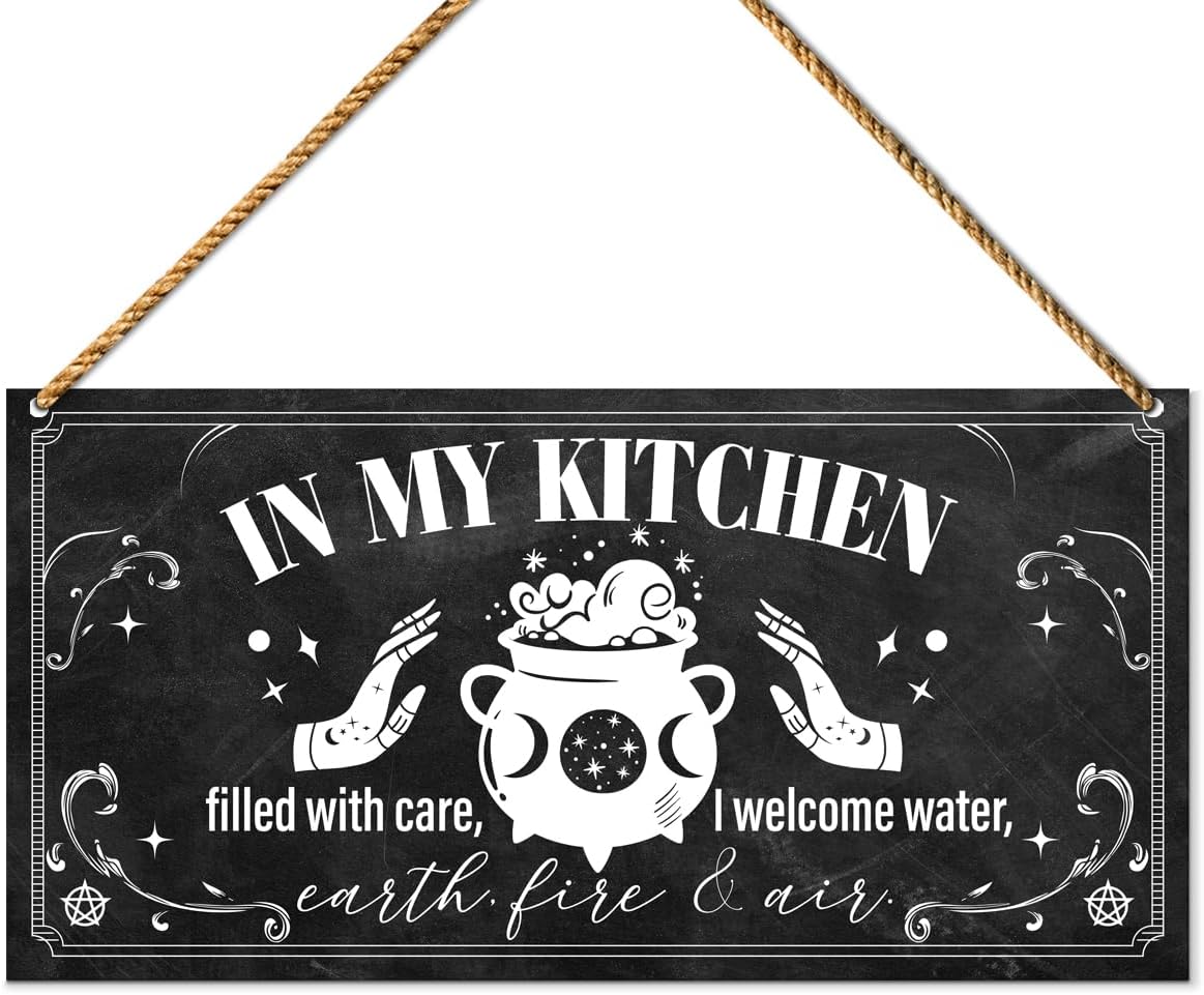 Amazon.com: Witches Kitchen Wood Sign Decor, Witchy Gothic Decor for ...