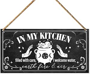 Amazon.com: Witches Kitchen Wood Sign Decor, Witchy Gothic Decor for ...