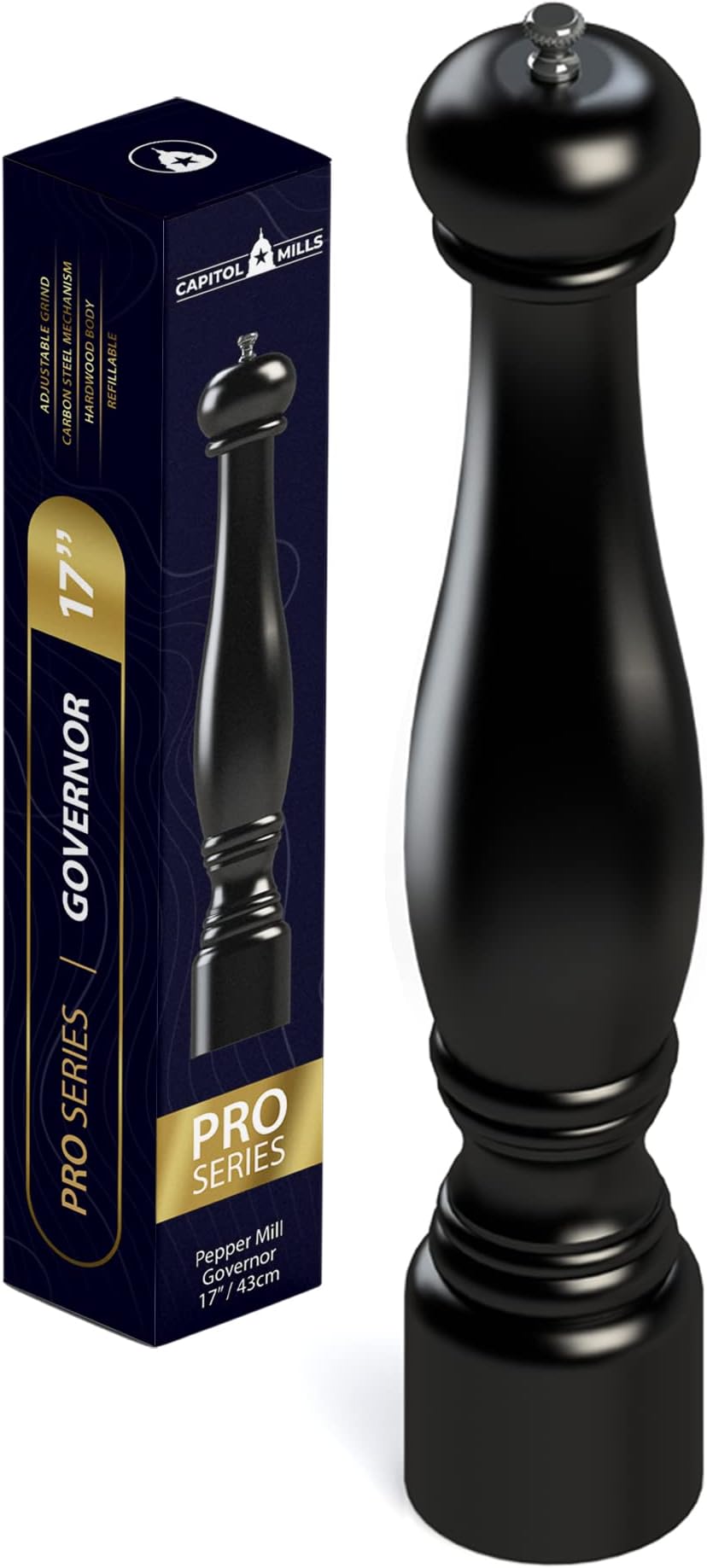 Amazon.com: JOIDXIR Pepper Mill Black Pepper Grinder Mill Wood ...