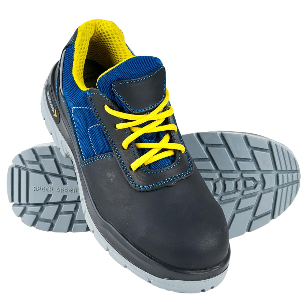 Mallcom Pedrofeles Safety Shoes for Men, Black Nubuck Leather ...