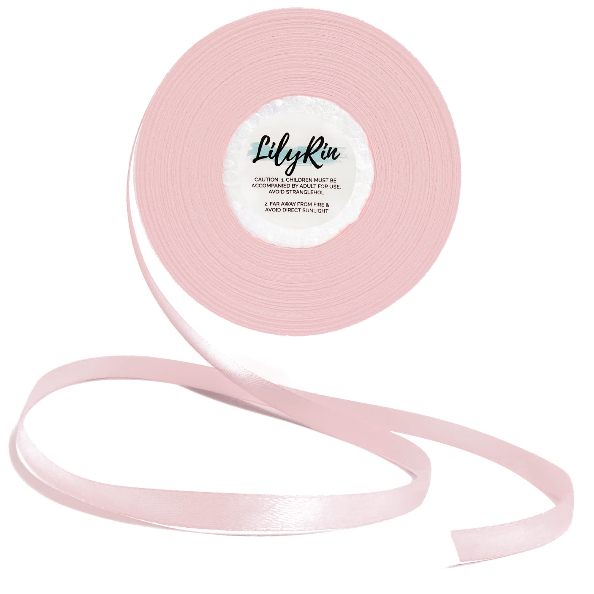 Amazon.com: Pale Pink Ribbon 1/4 Inches 36 Yards Satin Roll Perfect for ...