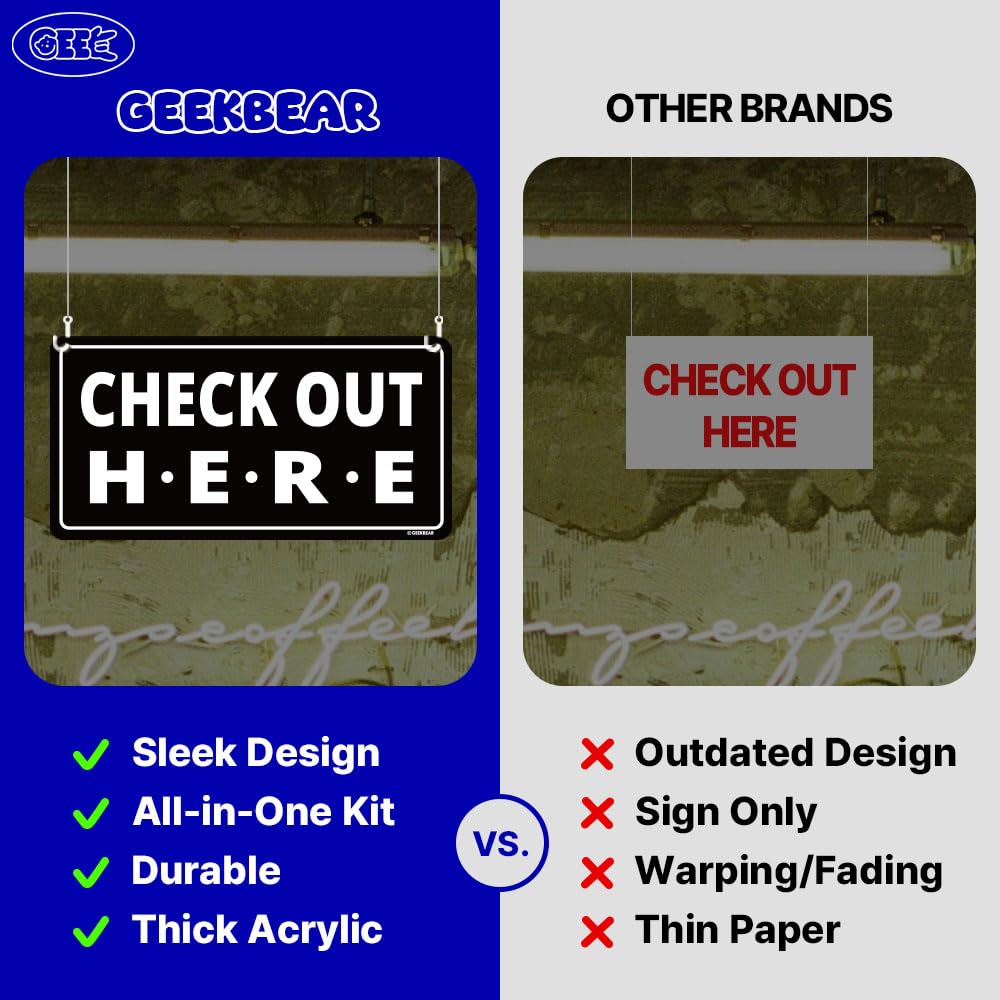 Snapklik.com : GEEKBEAR Check Out Here Sign Hanging From Ceiling - 12 X ...