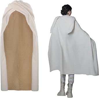 Amazon.com: Pacreck Padme Amidala Cloak Cape Cosplay Costume White ...