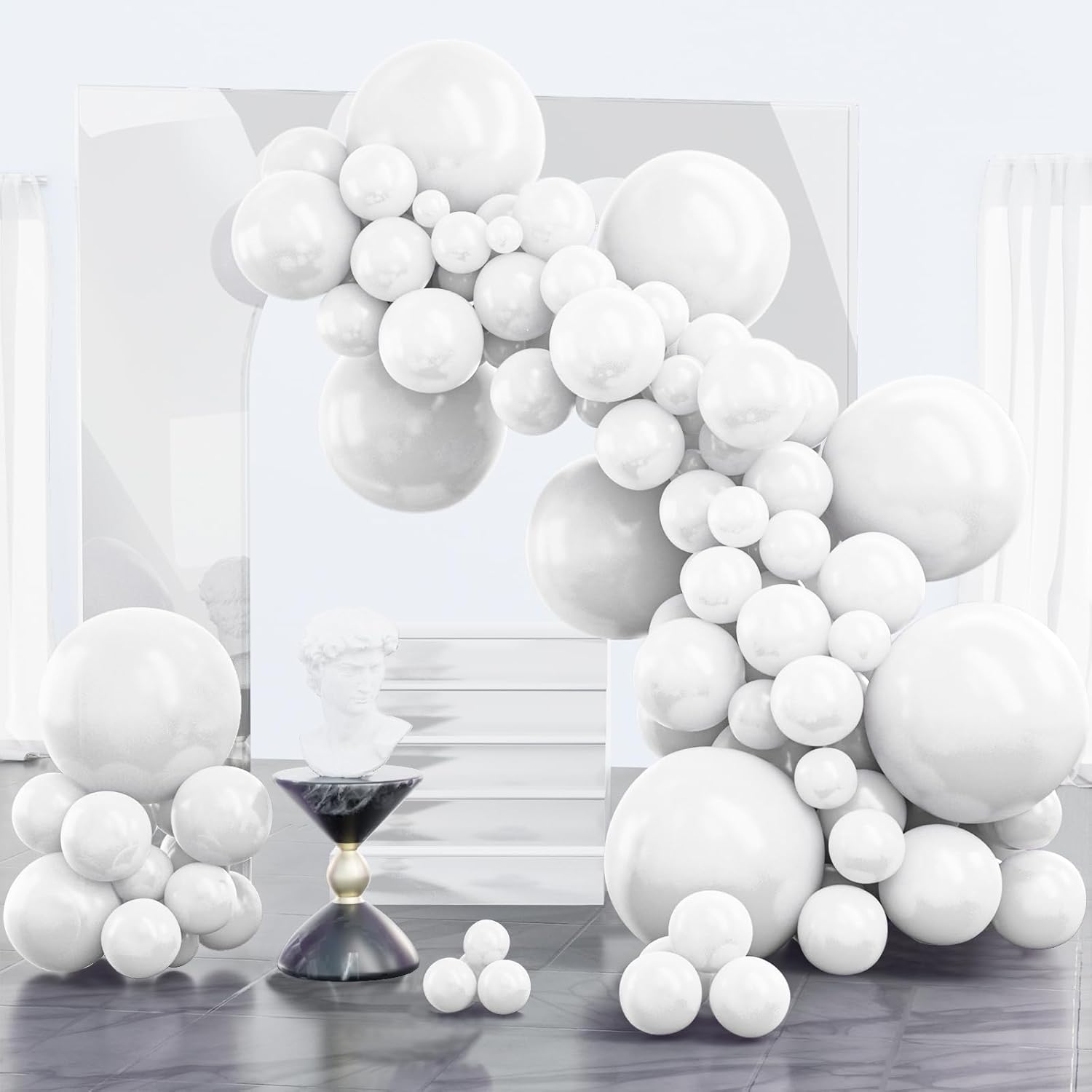 Amazon.com: PartyWoo Pearl White Balloons 100 pcs White Balloons Pearl ...