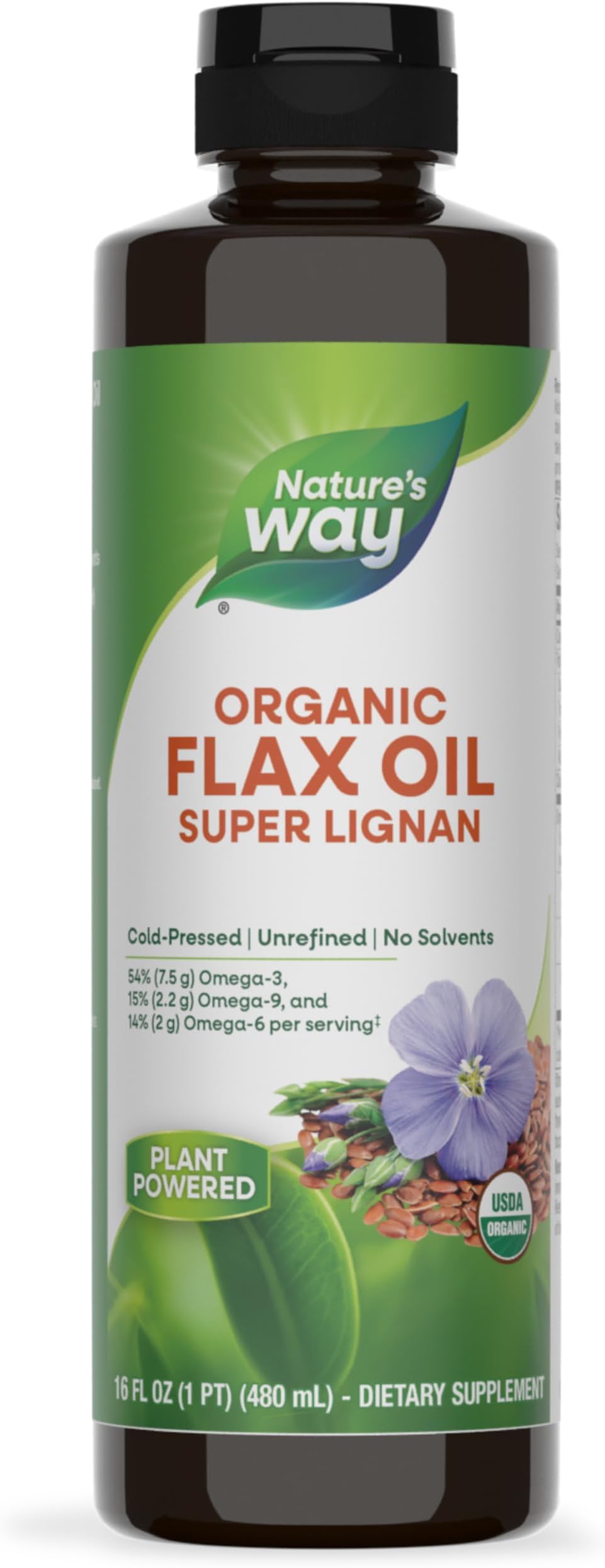 Amazon.com: NOW Foods Supplements, Certified Organic Flax Seed Oil ...