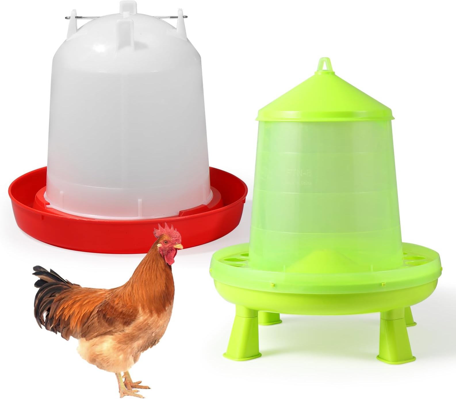 Amazon.com : Unovivy Chicken Feeder and Waterer Set, 17.6lb Feeding ...