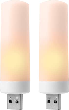 Amazon.co.jp: KOYOKOMA USB LEDライト 2個セット ナイトライト 揺らめく光 炎のような揺らめき USB給電 小型 軽量 コンパクト 簡単点灯 : パソコン・周辺機器