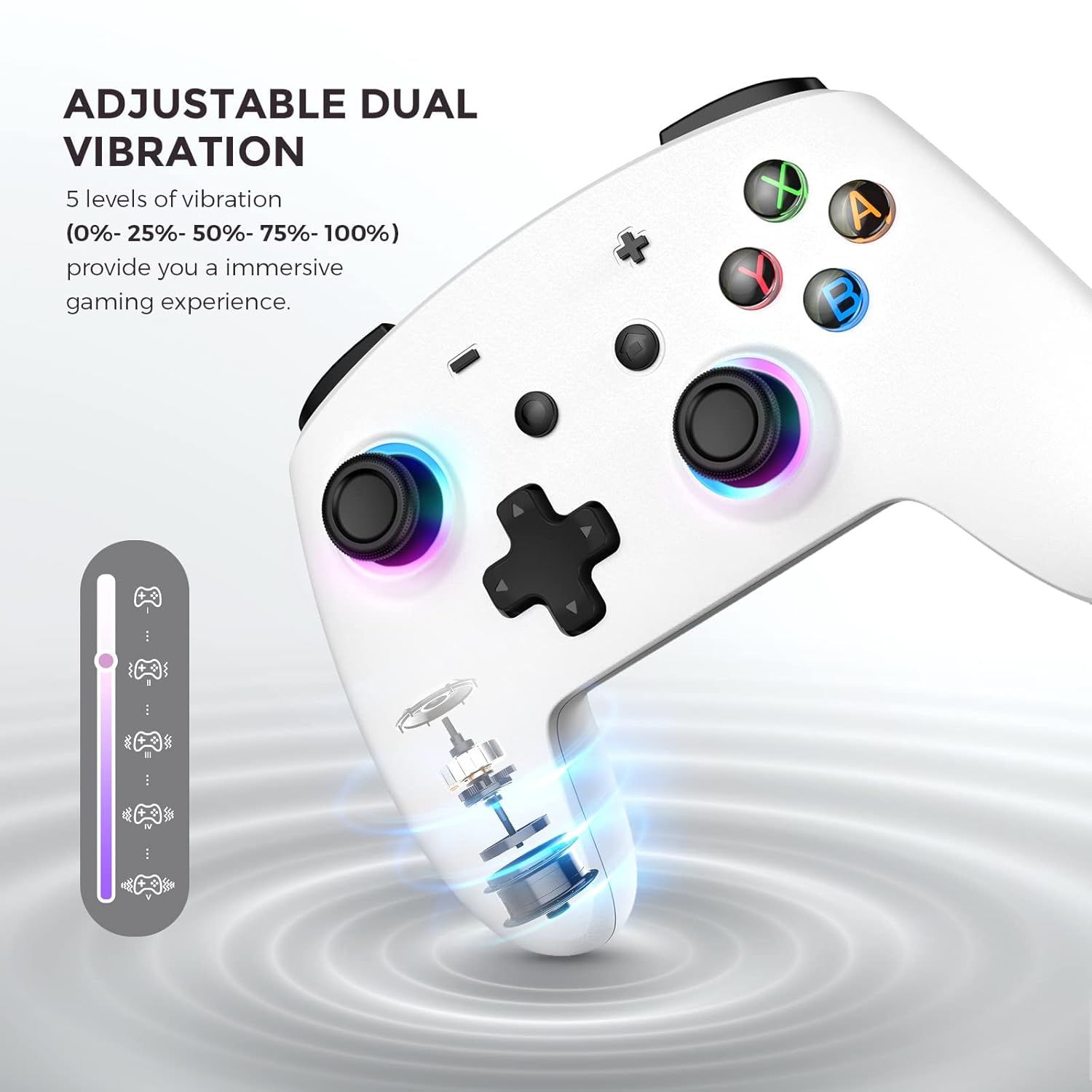 Wireless Switch Pro Controller with Joystick, LED Color Light, Turbo ...