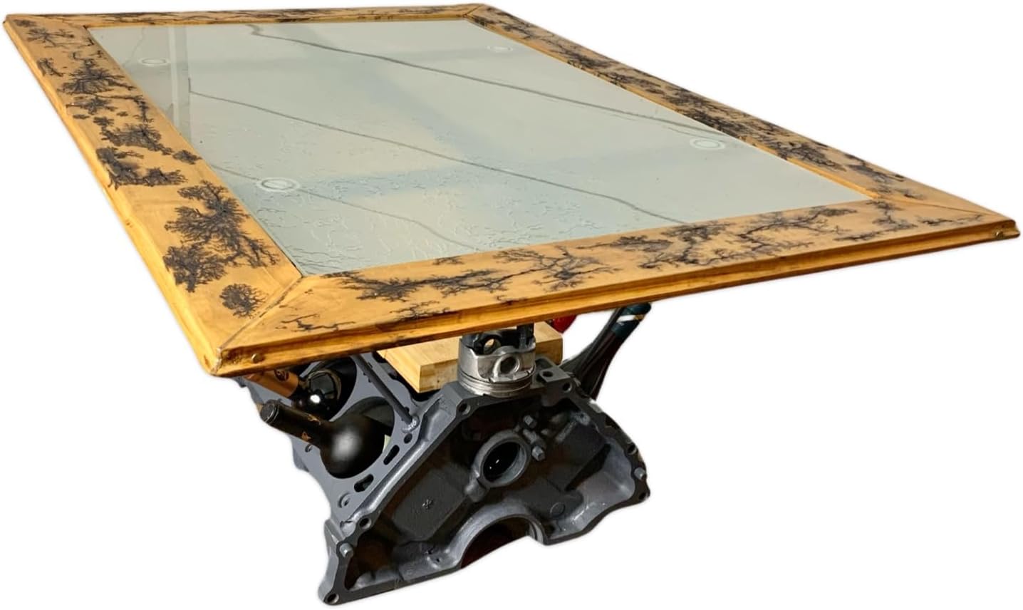 Amazon.com: Industrial Coffee Table- V8 Engine - Lichtenberg Art on ...