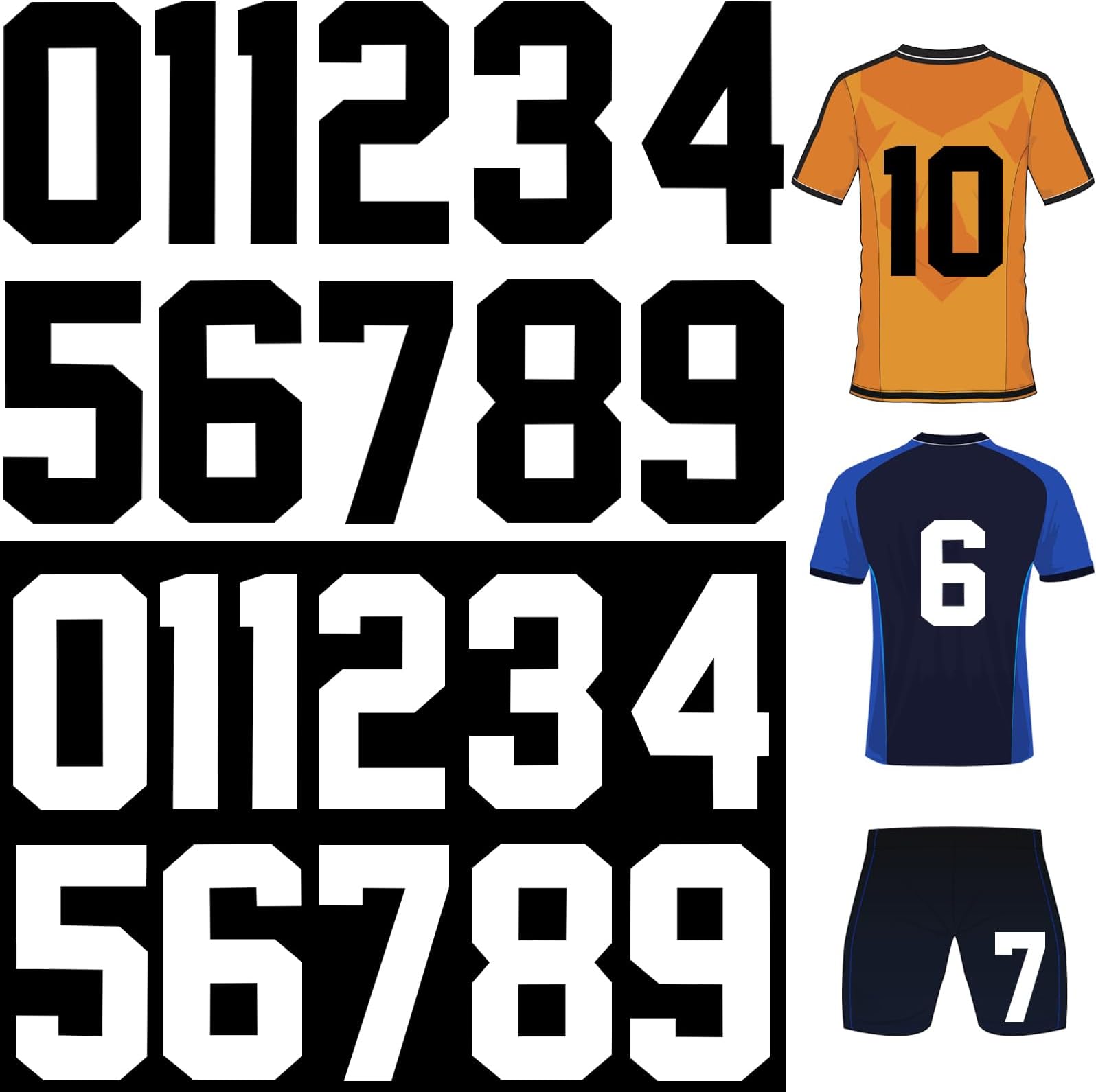 Amazon.com: 22Pcs 8 Inch Iron on Numbers T Shirt Heat Transfer Jersey ...