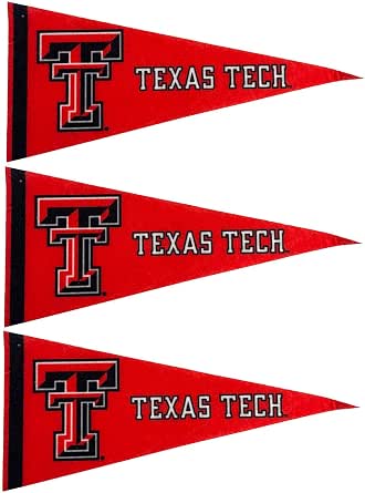Amazon.com: Texas Tech Mini Pennants - Size: 4" x 9" - Officially ...