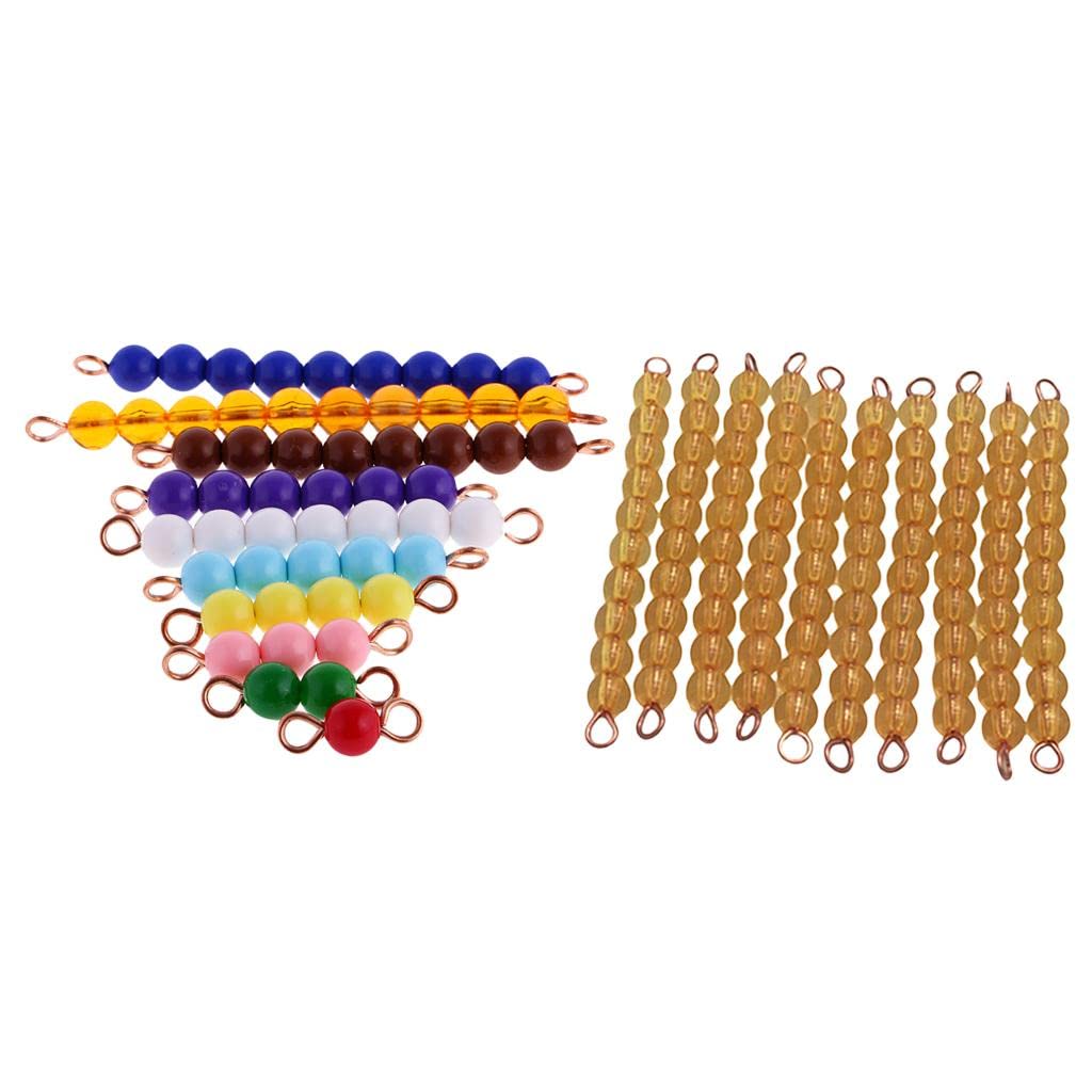 Ment Montessori Preschool Training Toy 1-10 Beads Bar for Kids Child ...
