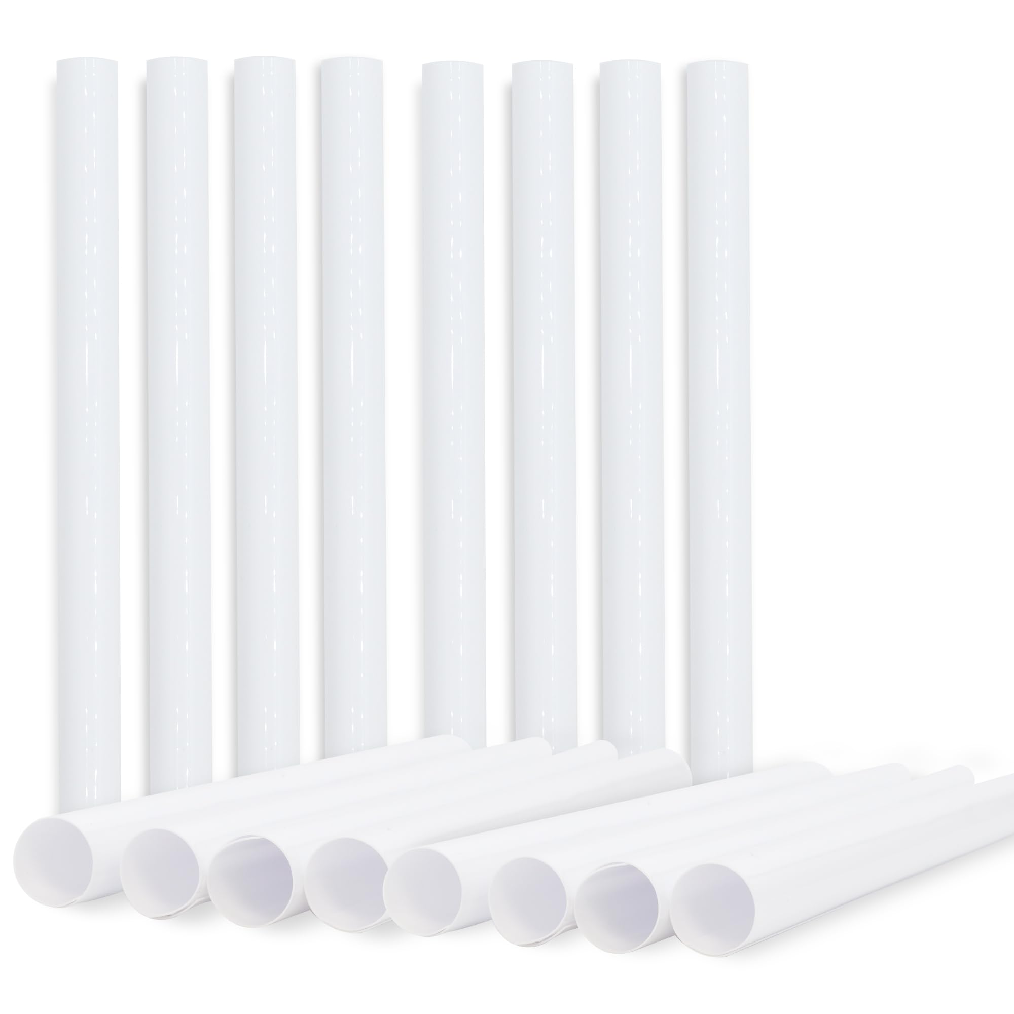 8 White Radiator Pipe Covers - Snap on 19.5cm PVC Pipe Sleeves, Easy to ...