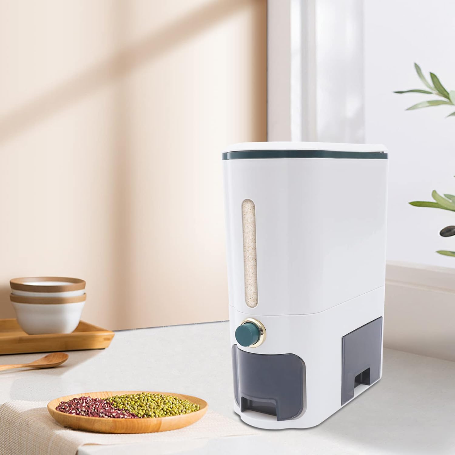 Amazon.com: 26 Lb Rice Dispenser,Kitchen Rice Storage Box Automatic ...