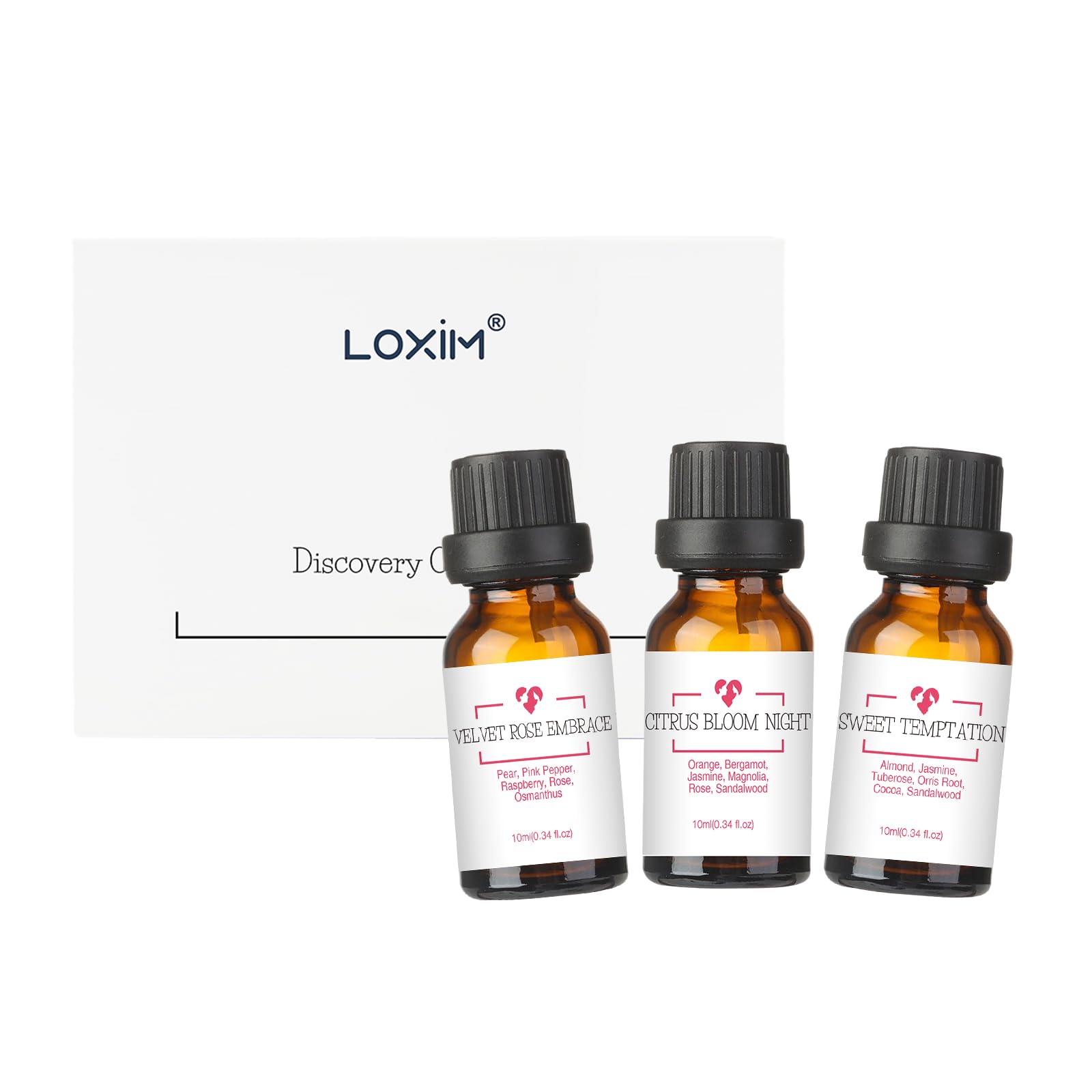 Amazon.co.jp: LOXIM アロマオイル セット エッセンシャルオイル ブレンド精油 10mlx3本（Intimate ...