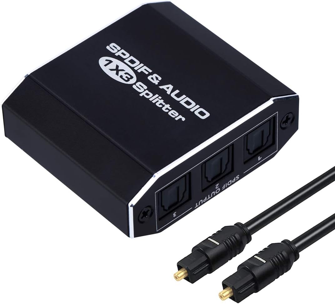 Amazon.com: Wiistar Digital Optical Audio Splitter 1 in 3 Out SPDIF ...