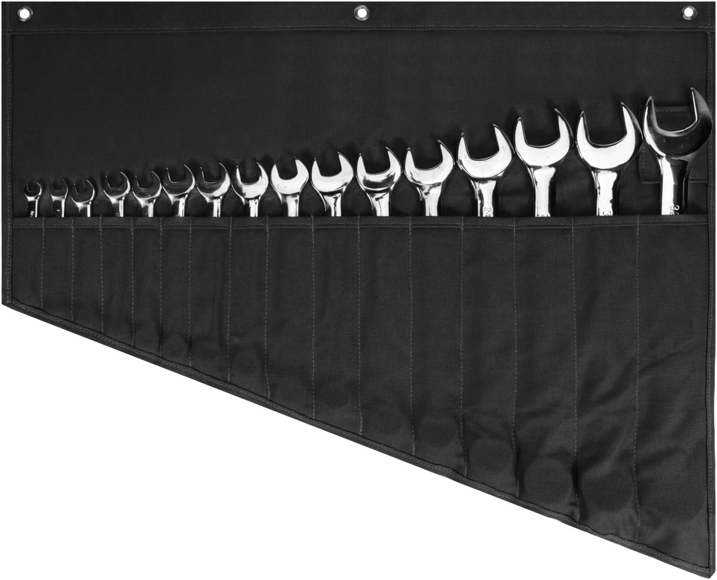 Wrench Roll 32 Pockets, Heavy-Duty 16 oz. Waxed Canvas Wrench Roll Up ...