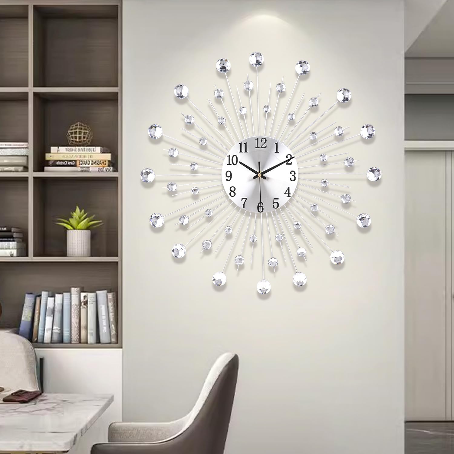 Amazon.com: TOHOOYO Large Wall Clock for Living Room Modern Silent Wall ...