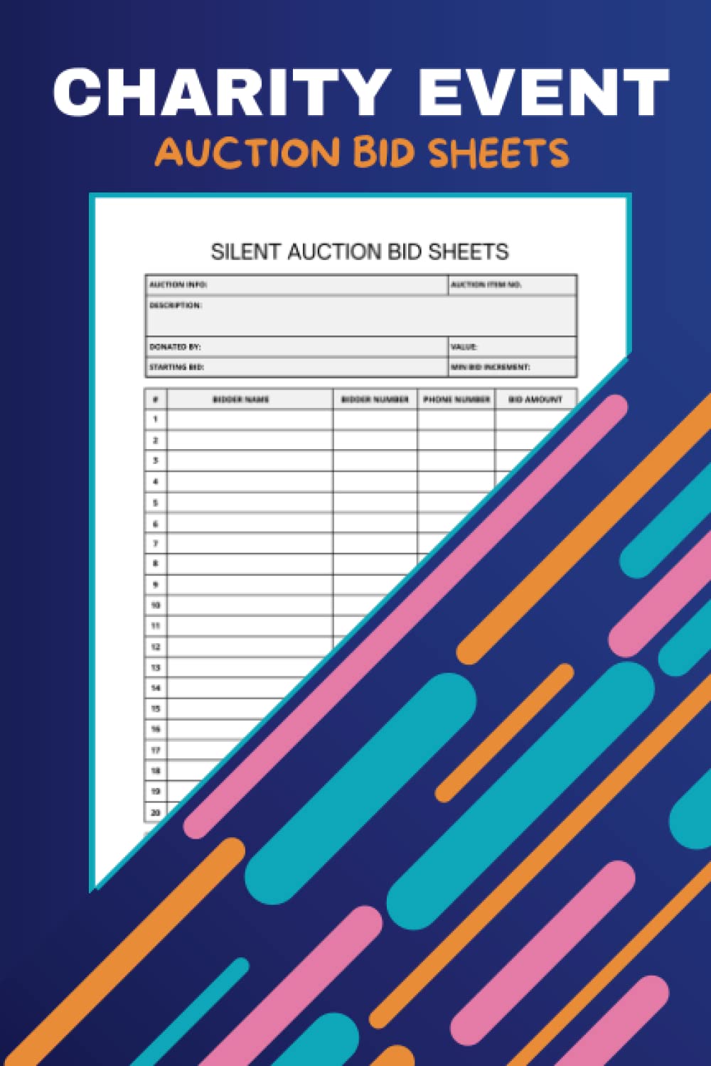 Charity event auction bid sheets: Silent auction bid sheets dublicate ...