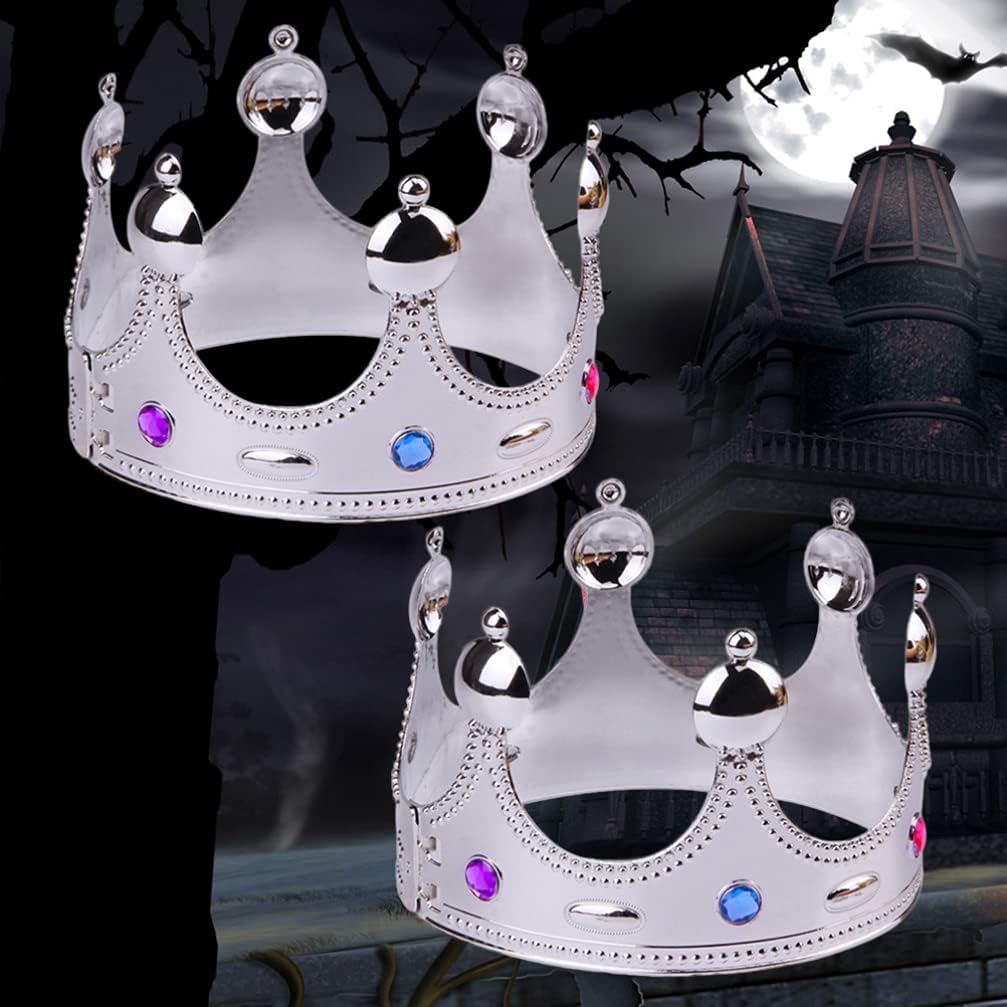 TOYANDONA 2 Pcs Gold Plastic King Queen Crown Prince Costume Accessory ...