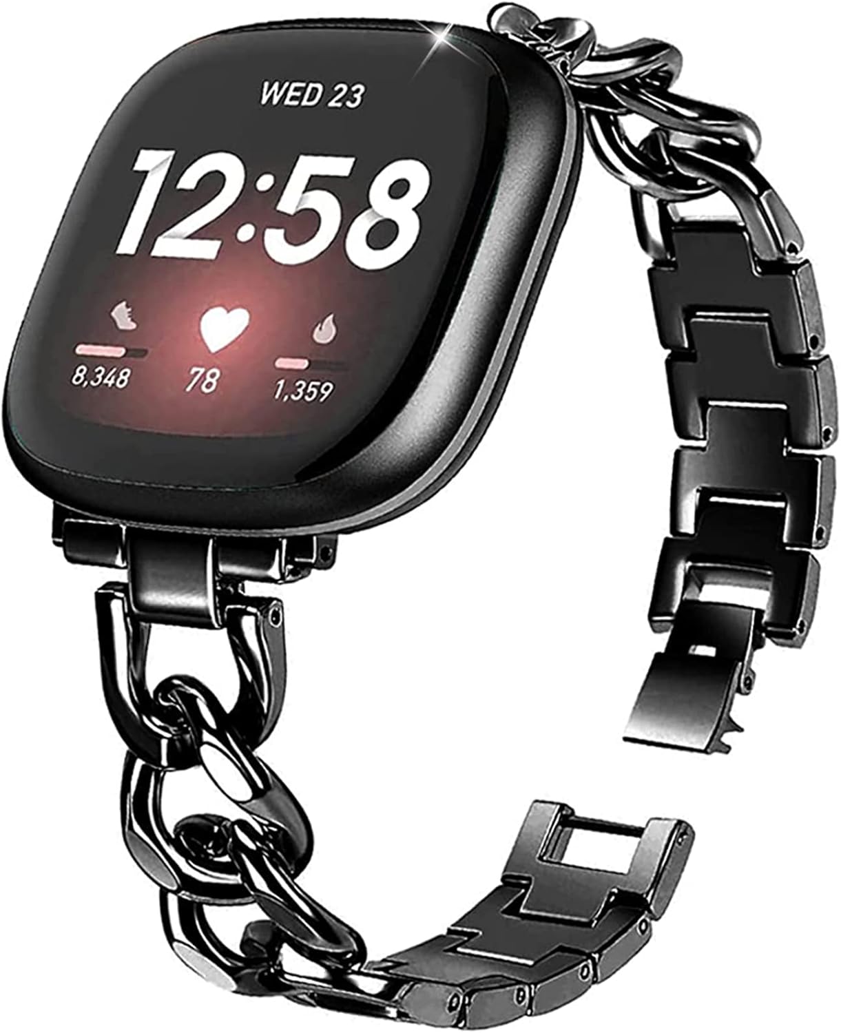 Amazon.com: NINKI Compatible Metal Fitbit Versa 4 / Fitbit Versa 3 Band ...