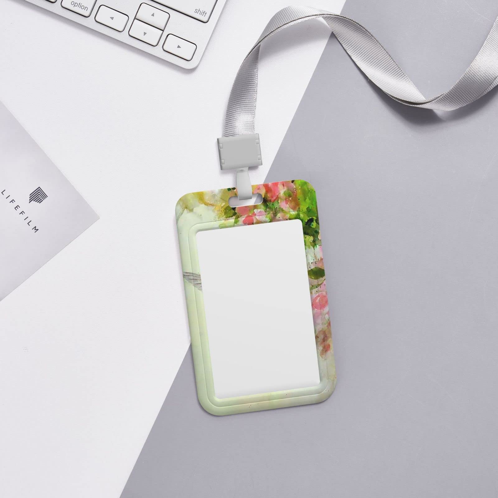 Hummingbird Flowers Vertical Id Card Holders for Badges Holder Case ...